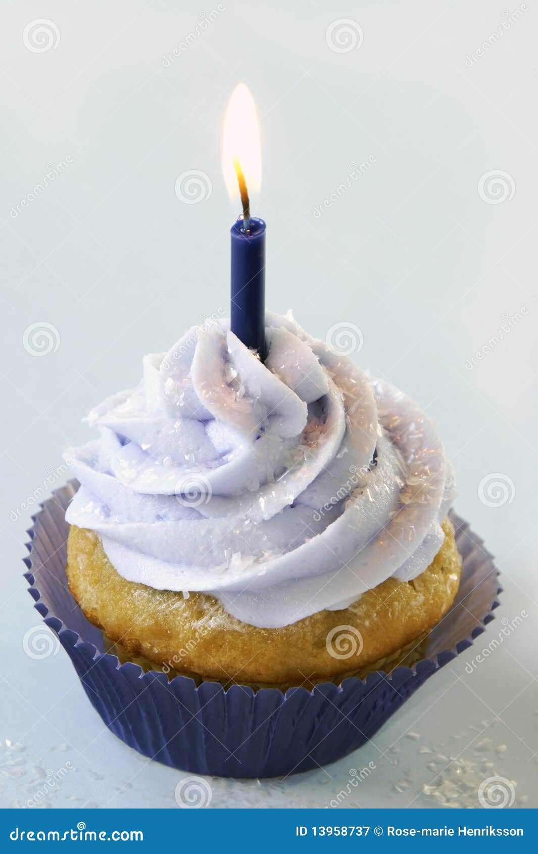 Blue cupcake stock image. Image of baked, topper, confectionery - 13958737