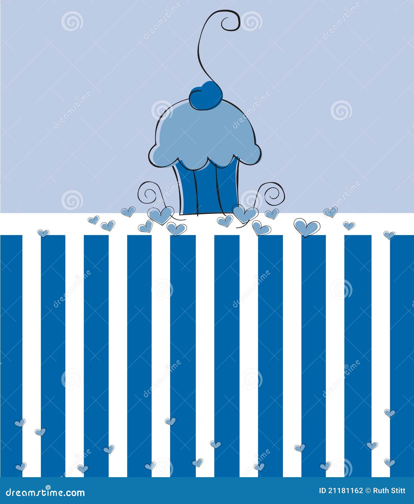 Blue Cupcake stock vector. Illustration of birthday, frosting - 21181162