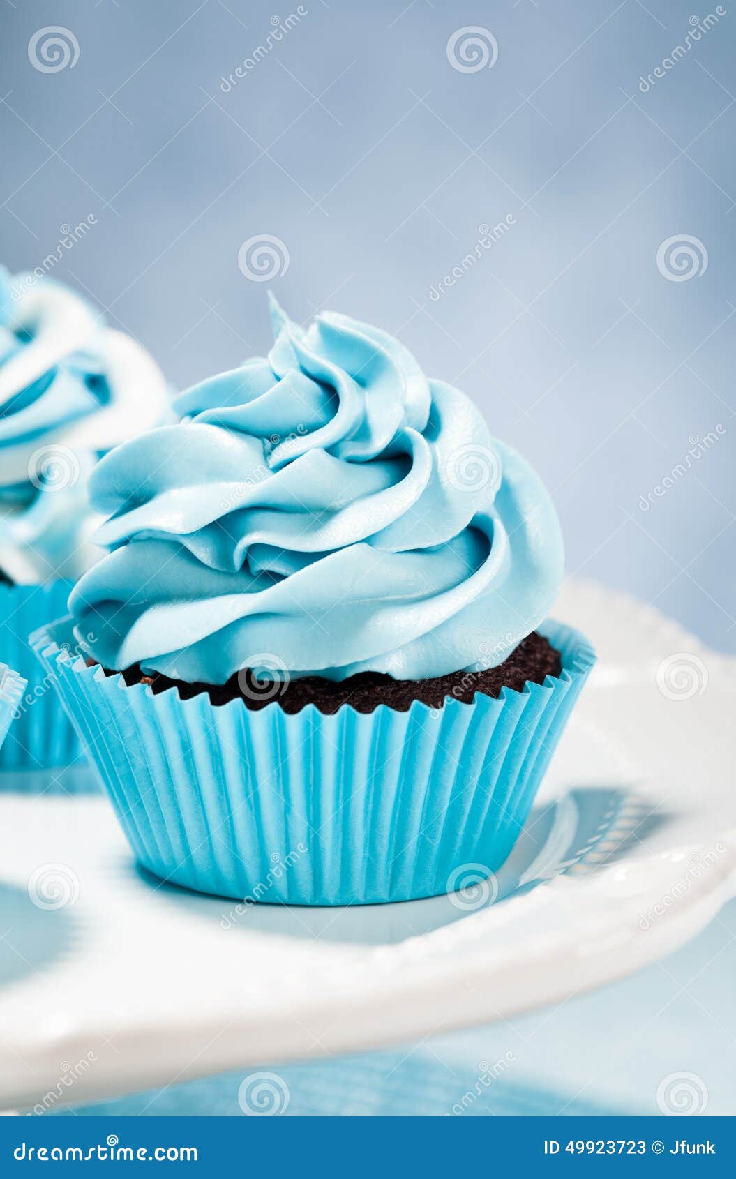Blue Cupcake stock image. Image of celebrate, blue, snack - 49923723