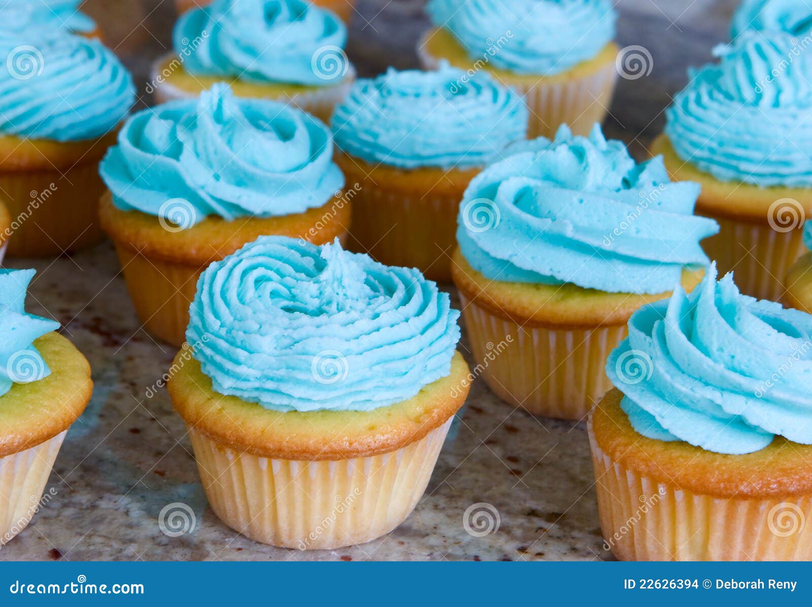 Blue cupcakes stock photo. Image of decoration, decorated - 22626394