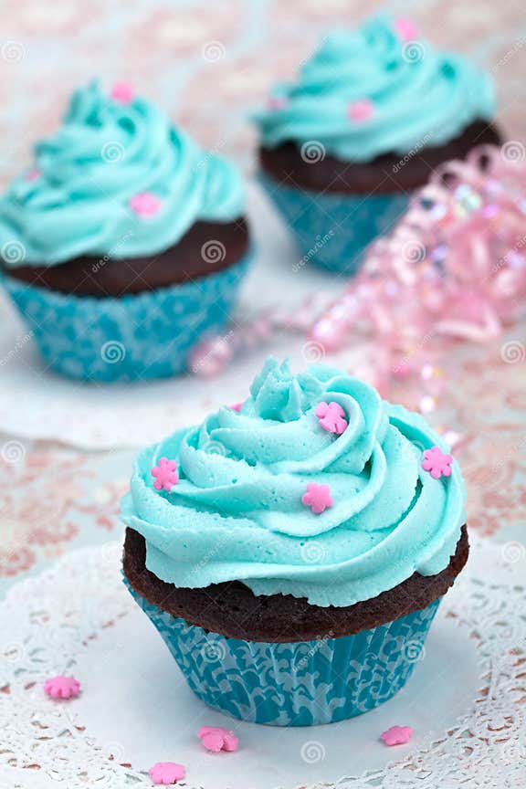 Blue Cupcakes stock image. Image of baked, celebrate - 23160493