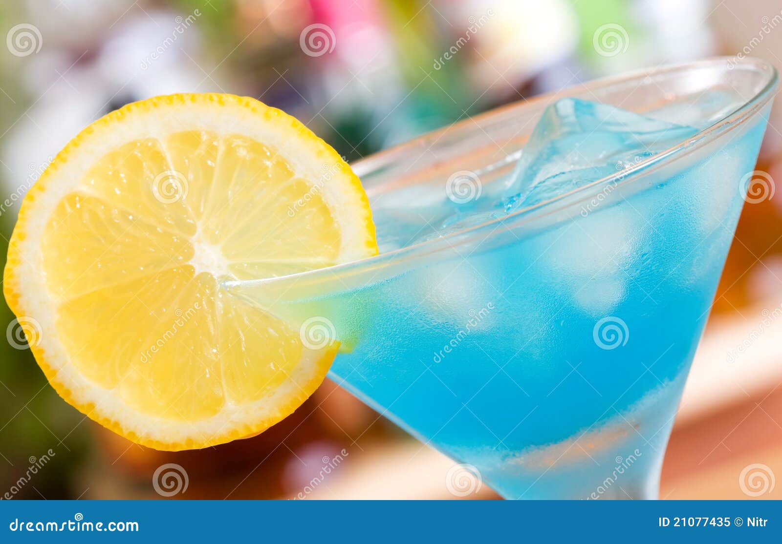 Blue Curacao cocktail stock image. Image of lemon, drink - 21077435