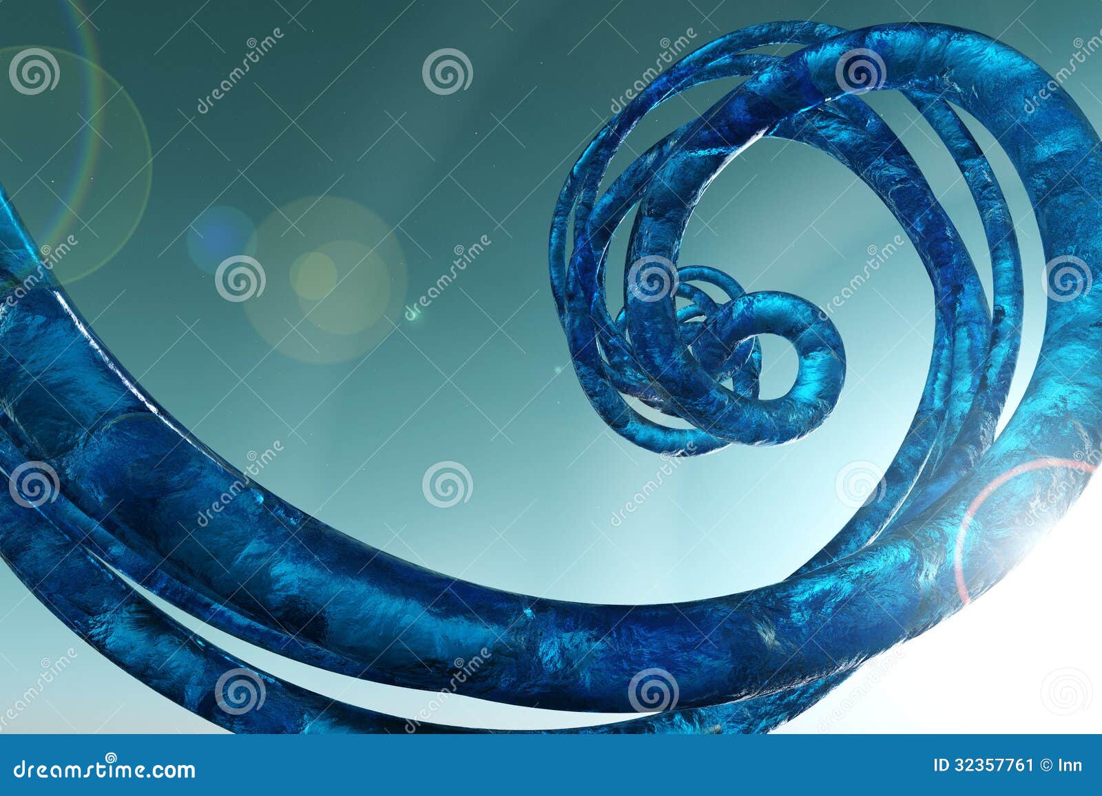Blue curl fantasy 3d stock illustration. Illustration of line - 32357761