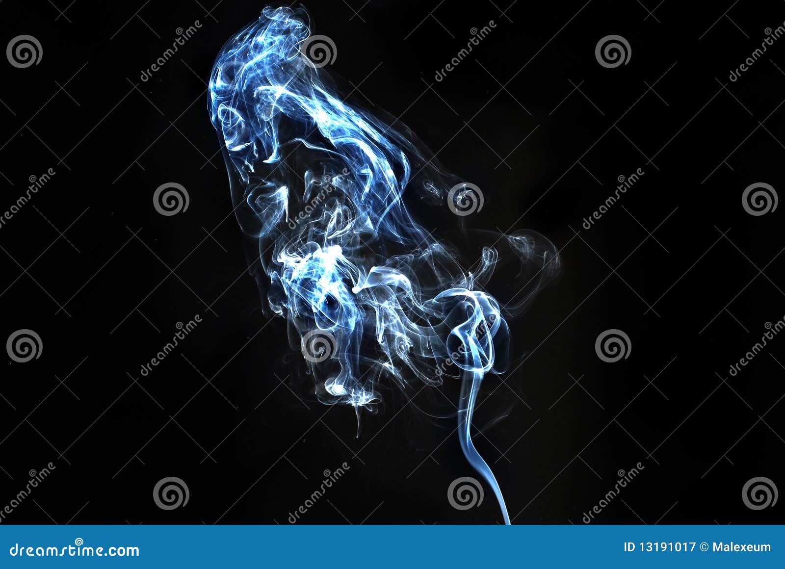 Blue curling smoke stock image. Image of flowing, lighting - 13191017