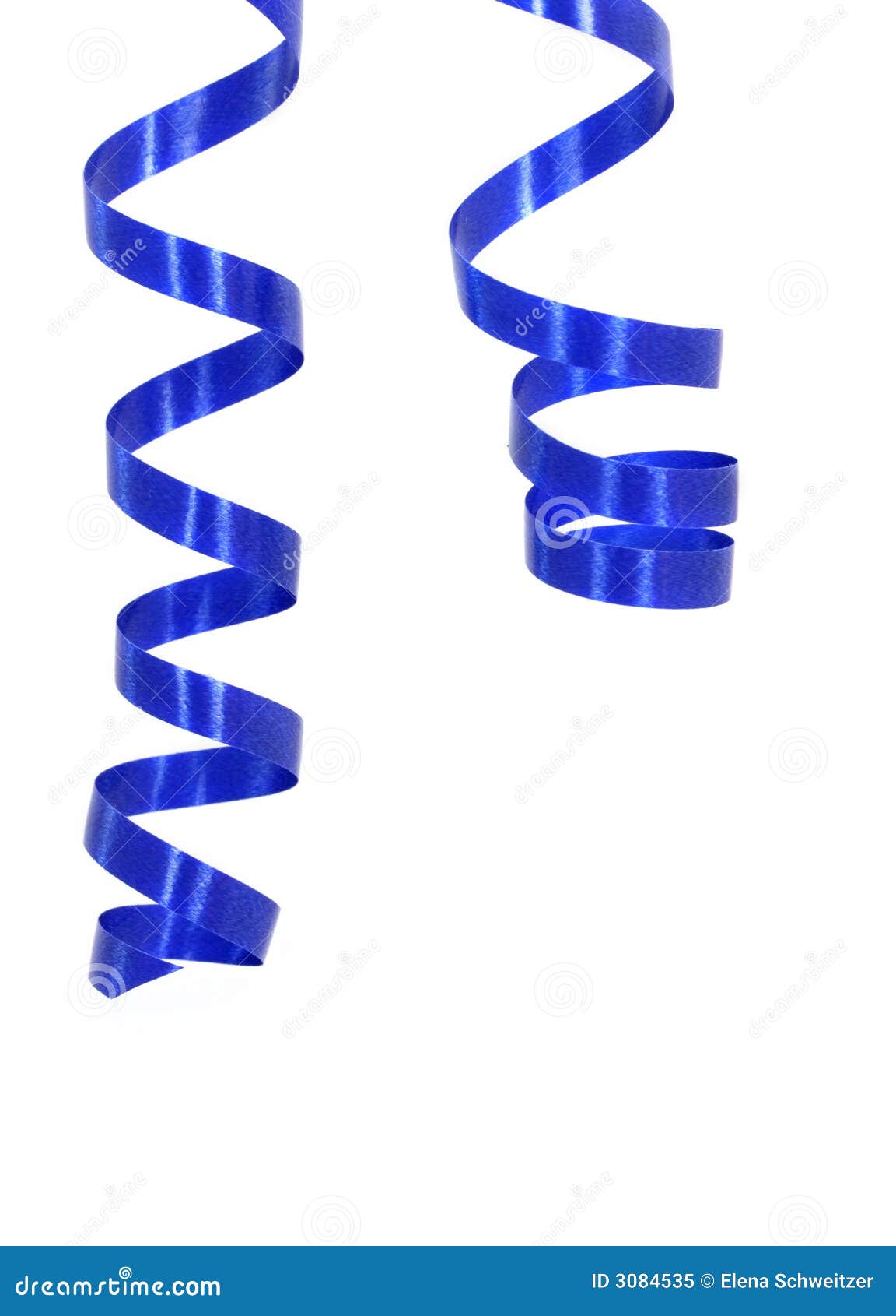 Blue curly ribbon stock image. Image of white, decoration - 3084535