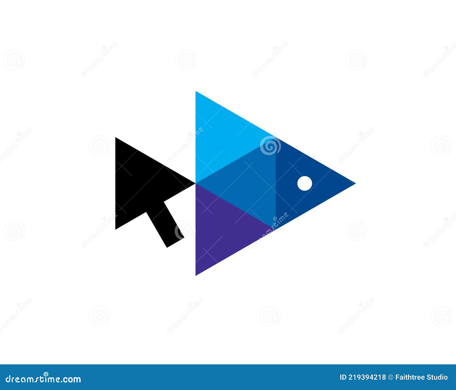 Blue Cursor Fish Pixelate Triangle Stock Vector - Illustration of ...