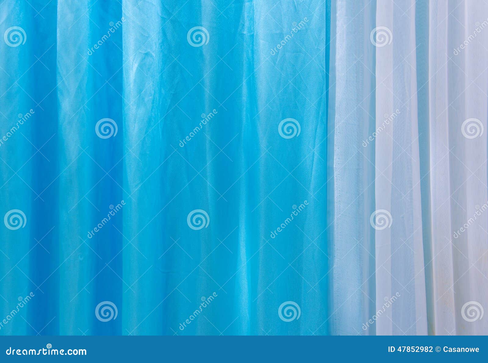 Blue Curtain Fabric Texture for Background Stock Photo - Image of fold ...