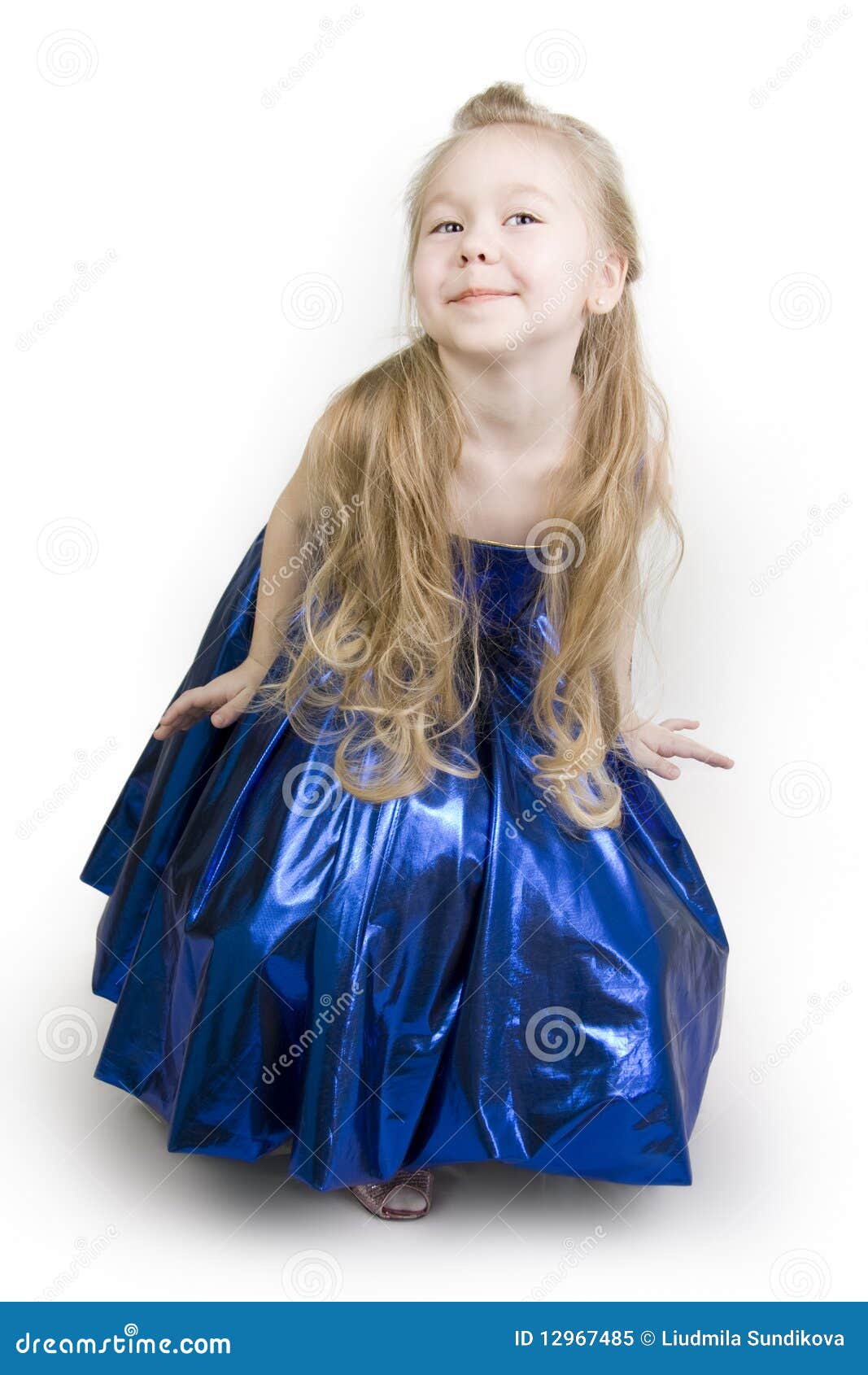 Blue curtsy Princess. stock image. Image of caucasian - 12967485