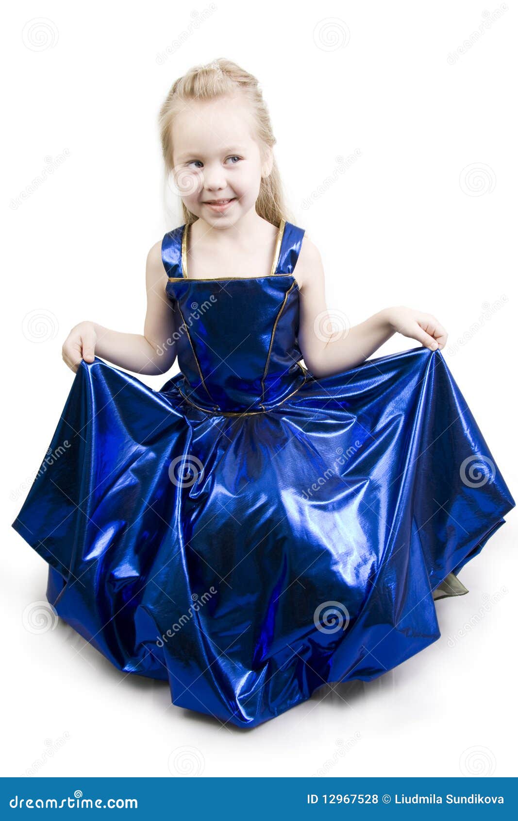 Blue curtsy Princess. stock photo. Image of fashion, gown - 12967528