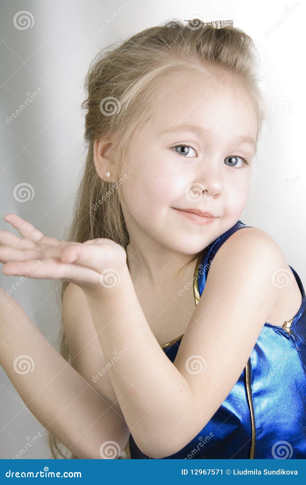 Blue curtsy Princess. stock image. Image of formalwear - 12967571