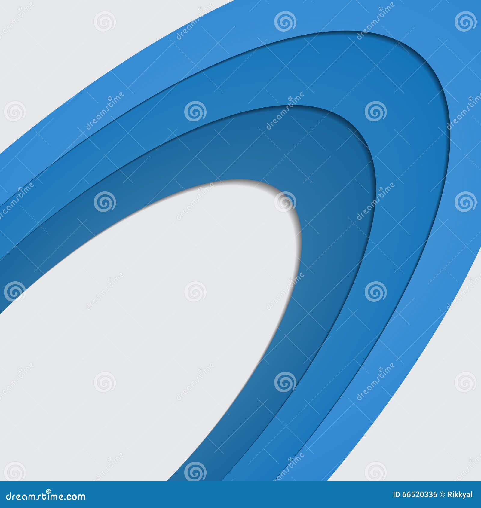 Blue Curve Circle Rings on White Space. Vector Background Stock ...
