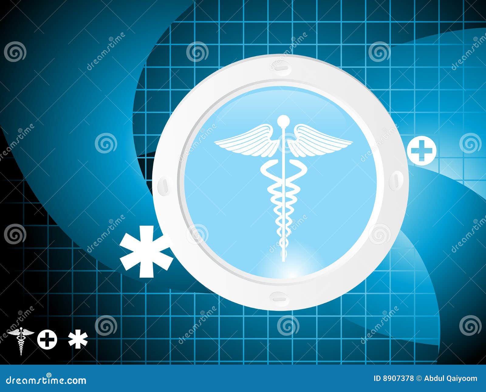 Blue Curve Pattern Medical Symbol Background Stock Illustration ...