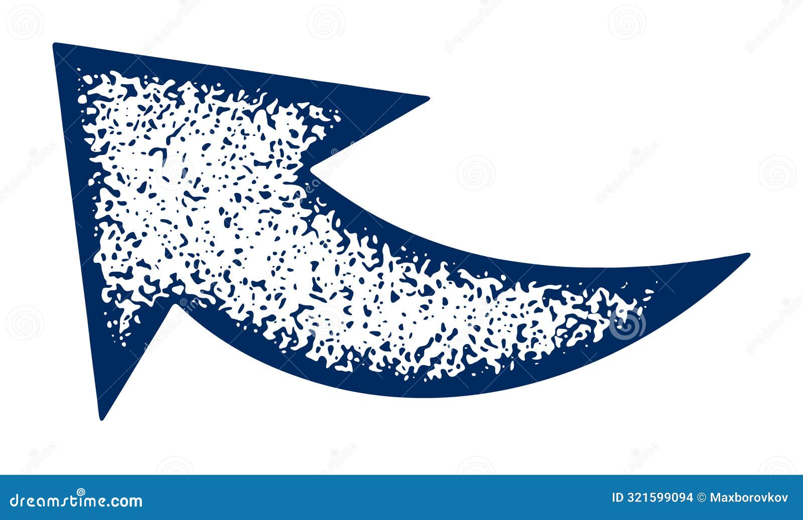 Blue Textured Curved Arrow Illustration Stock Vector - Illustration of ...