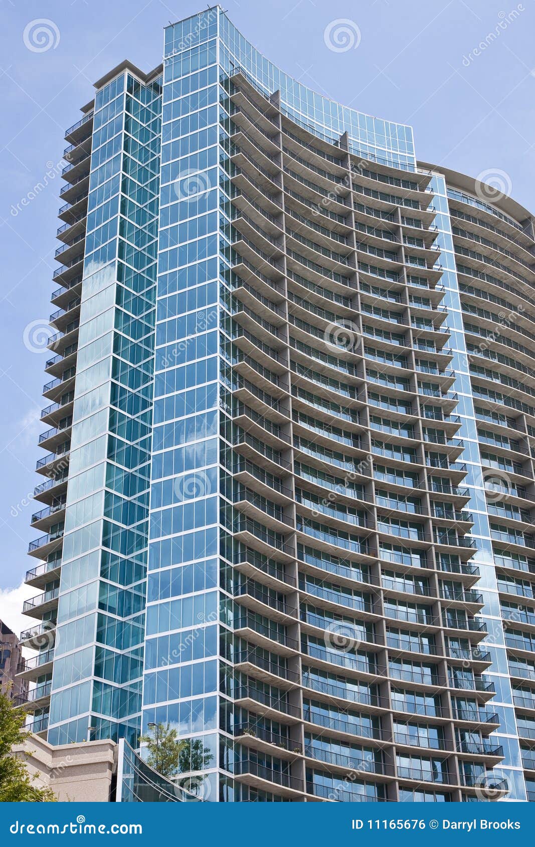 Blue Curved Glass Building stock photo. Image of modern - 11165676