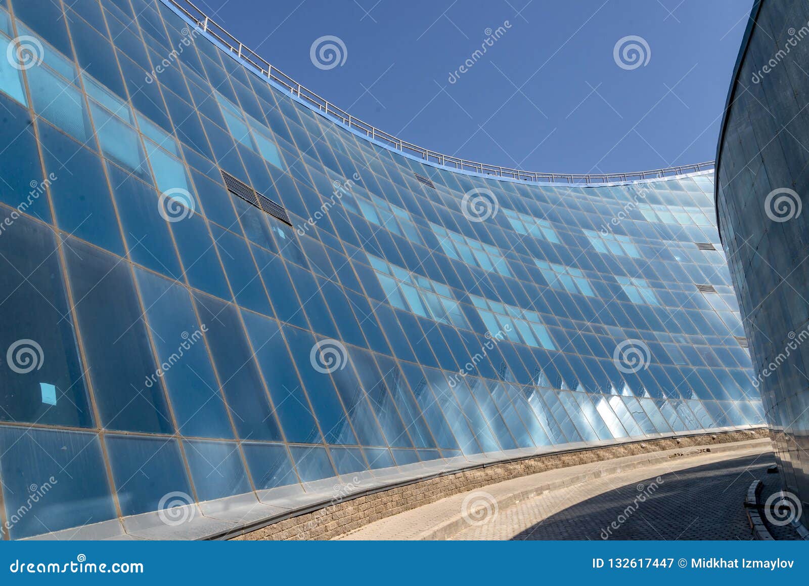 Curved Glass Facade Of Modern Building Royalty-Free Stock Photography ...