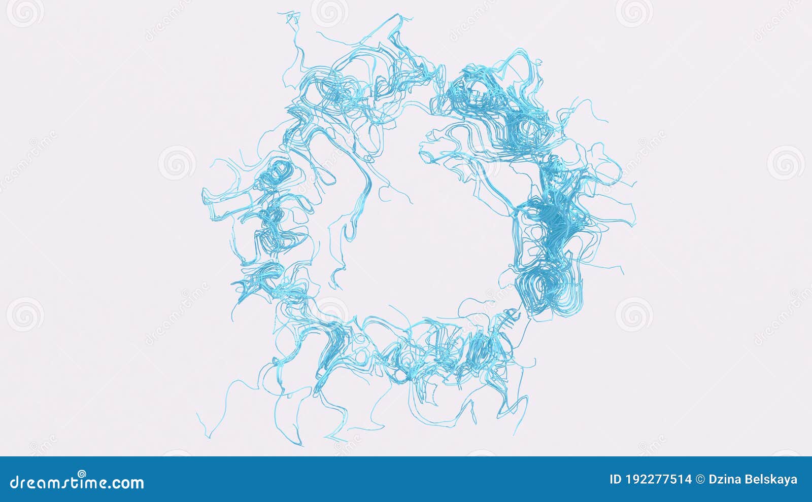 Blue Curved Lines. Round Shape. White Background. Abstract Illustration ...