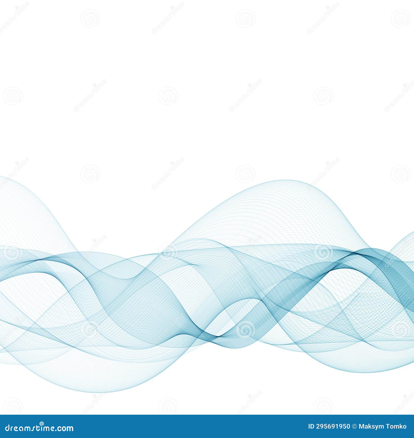 Blue Curved Waves. Abstract Vector Graphics. Eps 10 Stock Illustration ...