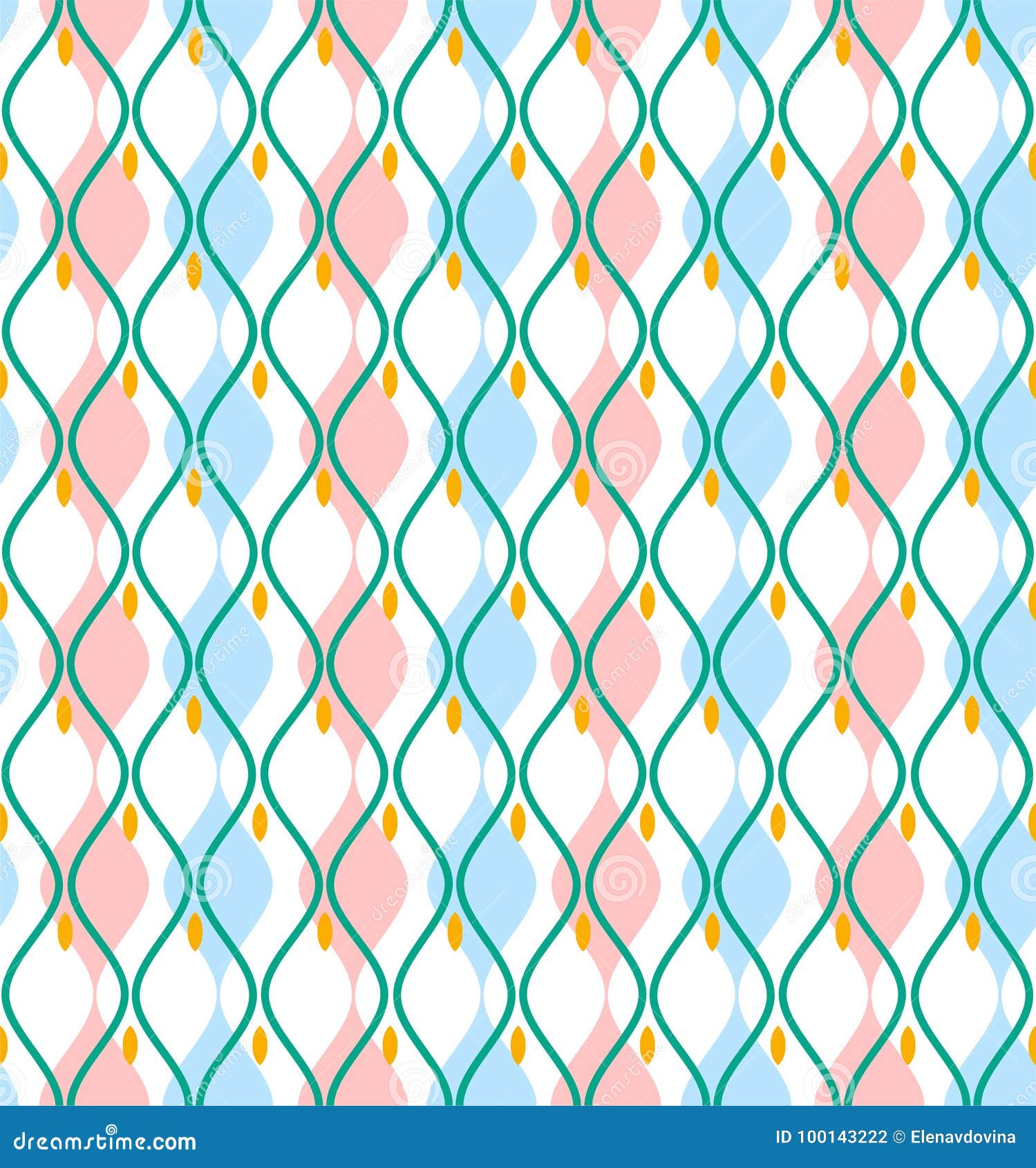 Blue Curves Abstract Decorative Background, Seamless, Vector. Stock ...