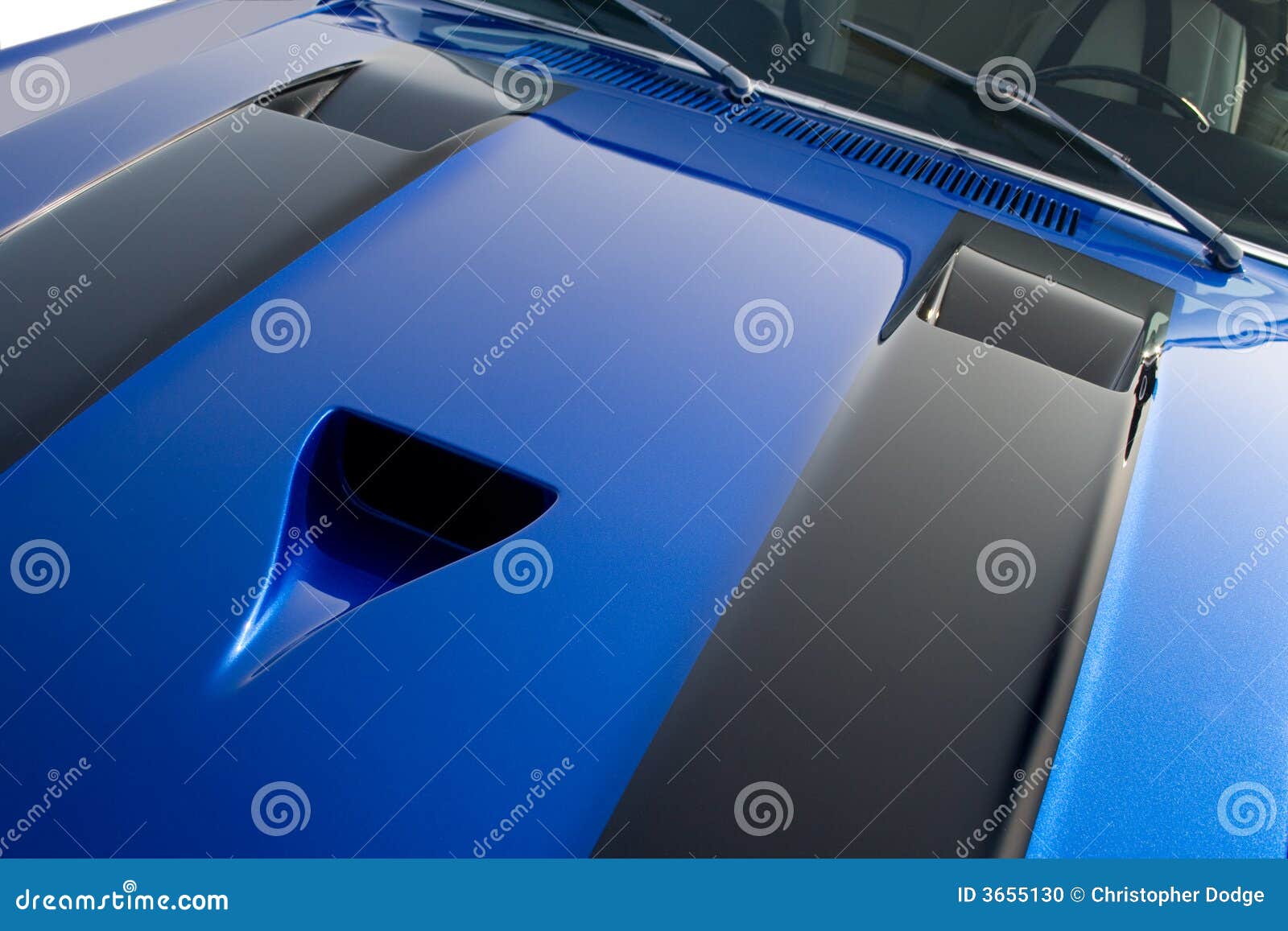 Blue Custom American Muscle Car Stock Photo - Image of curves, fast ...