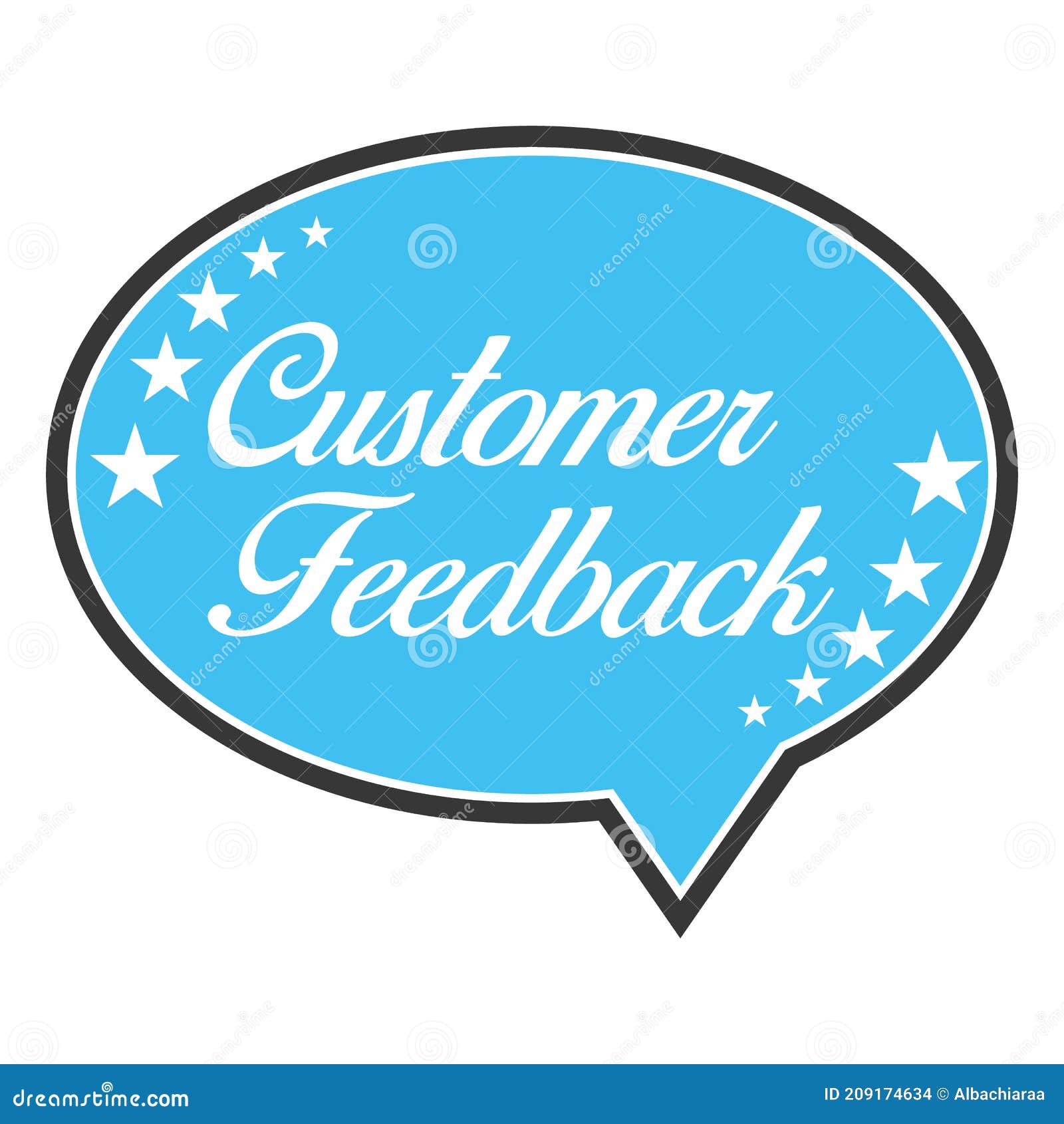 Blue Customer Feedback Icon Bubble. Vector Symbol. Flat Design. Stock ...