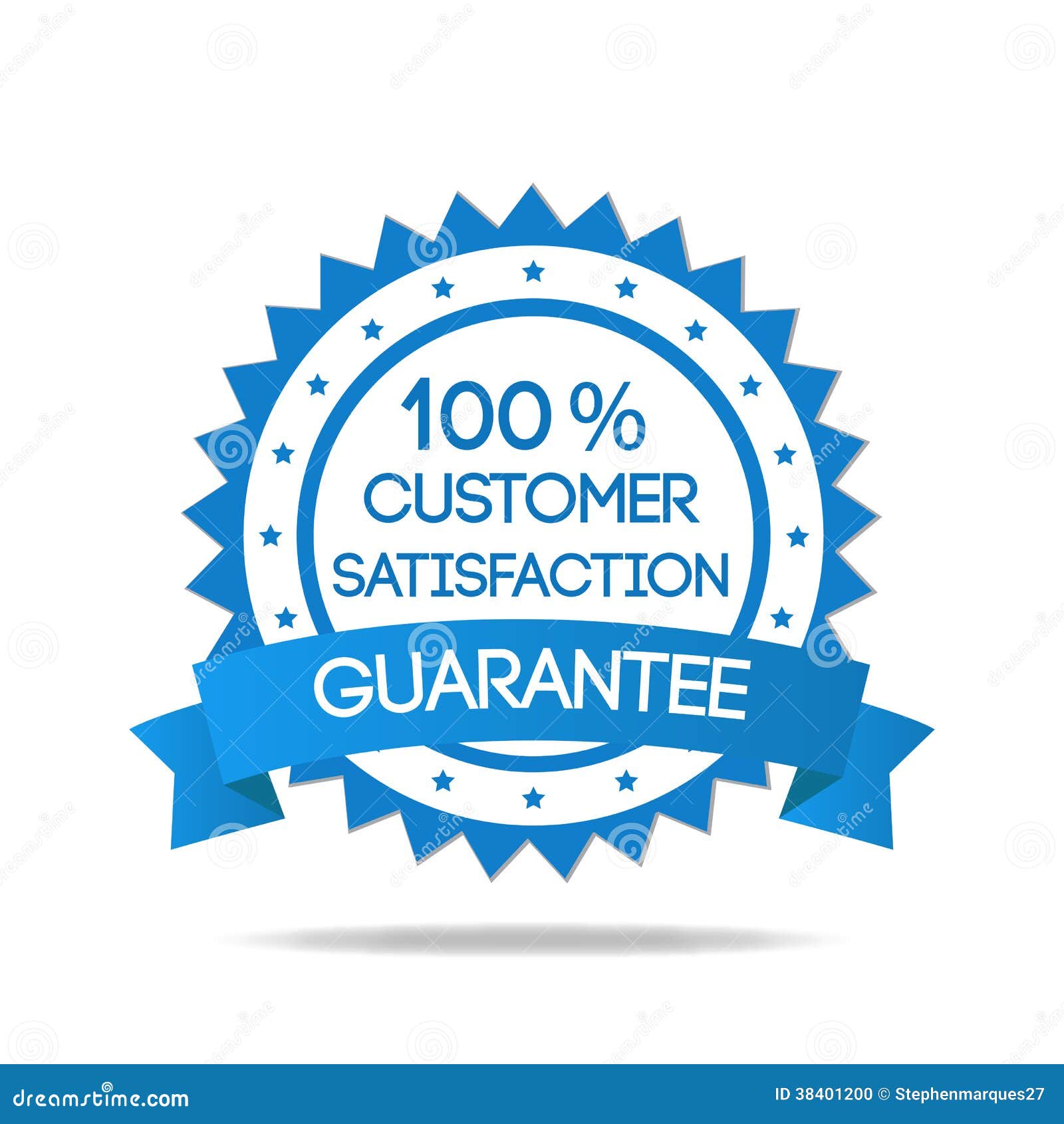 Blue Customer Satisfaction Badge Stock Vector - Illustration of ...
