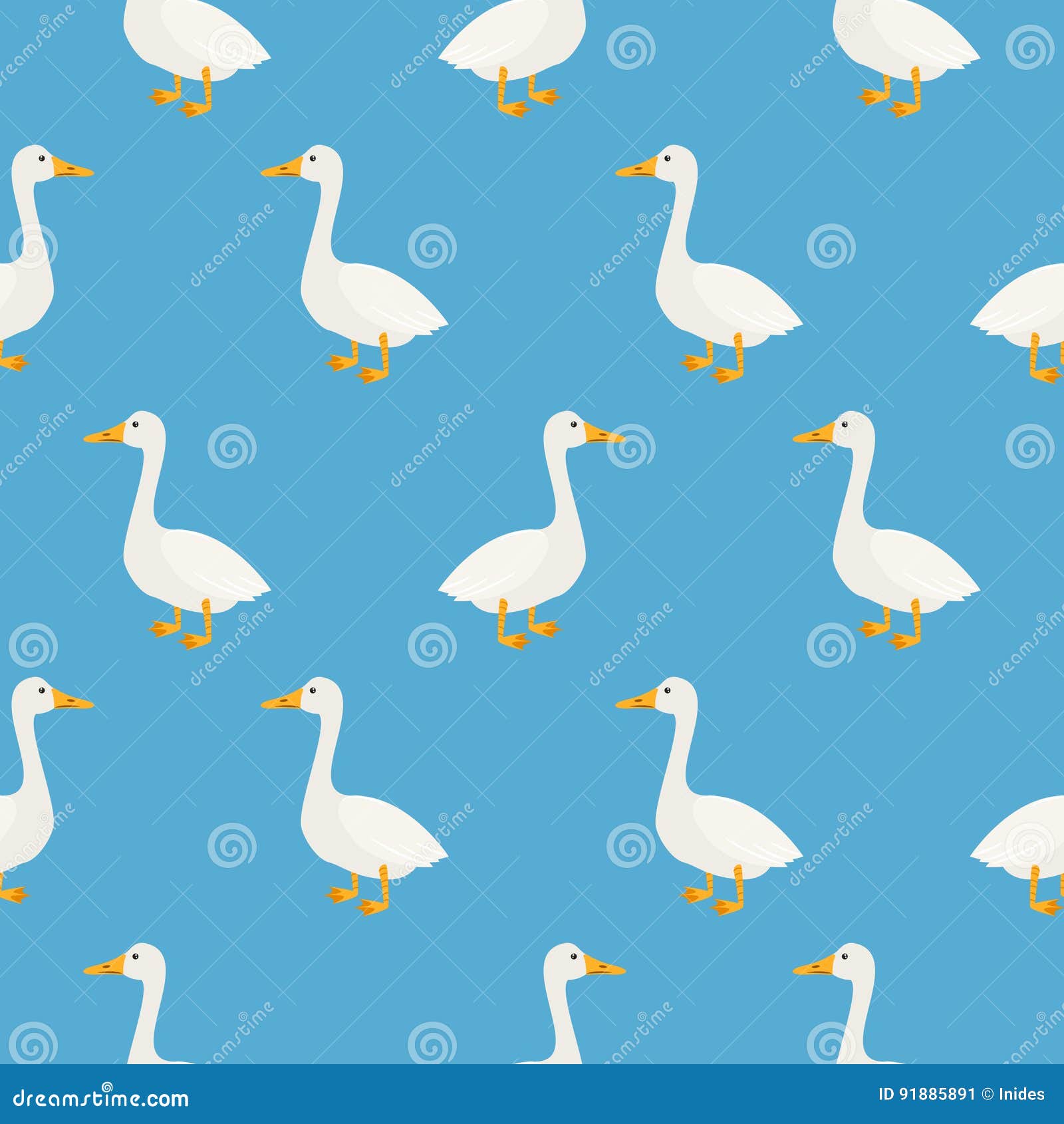 Cute Geese In Different Poses. Cartoon Flat Style Farm Animals Birds ...