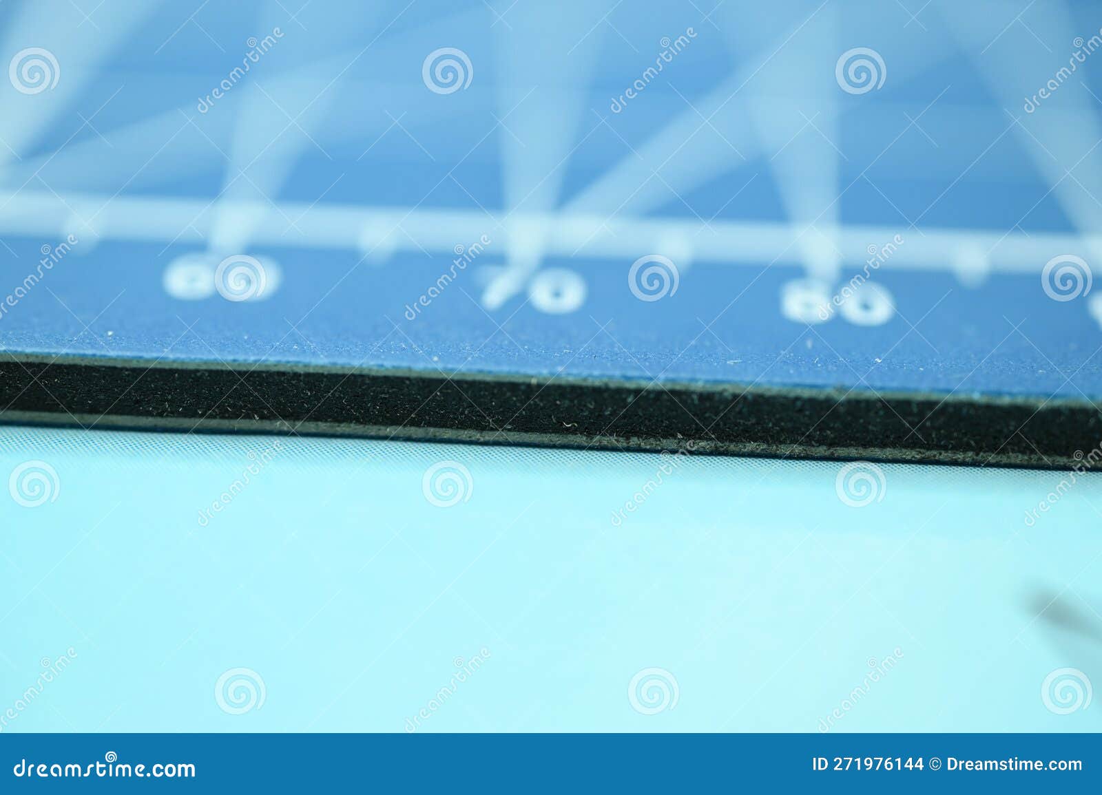 Blue Cutting Mat, Equipment for Office Stock Photo - Image of drawing ...