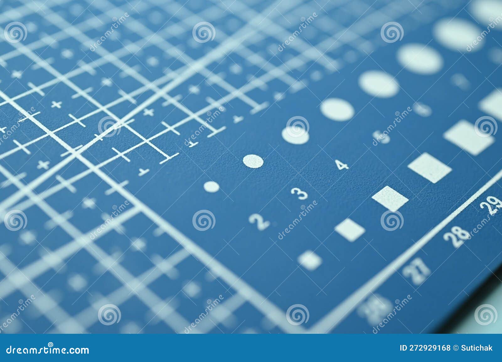 Blue Cutting Mat, Equipment in Office Stock Photo - Image of graphic ...