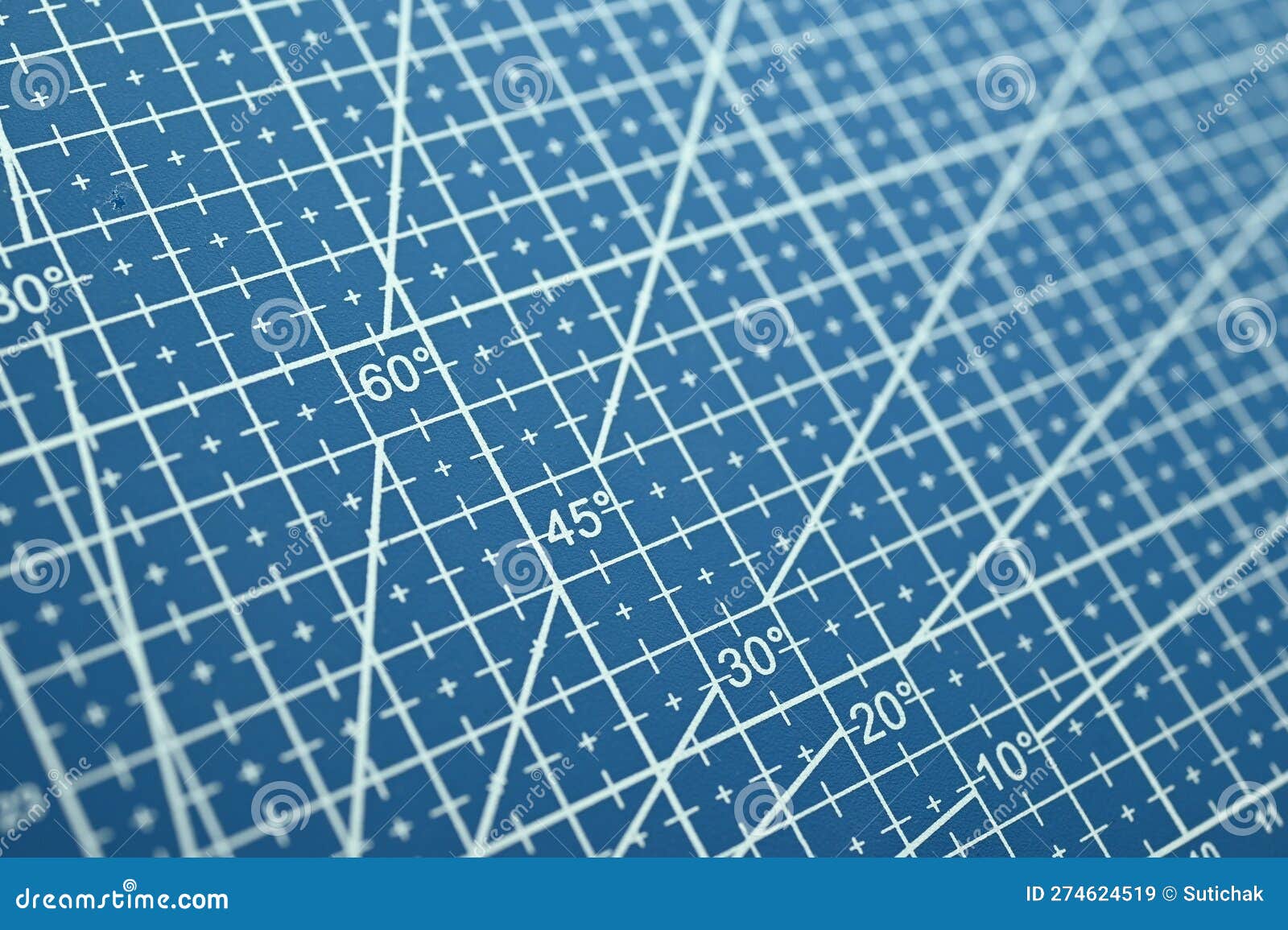 Blue Cutting Mat, Equipment for Office Stock Image - Image of geometry ...