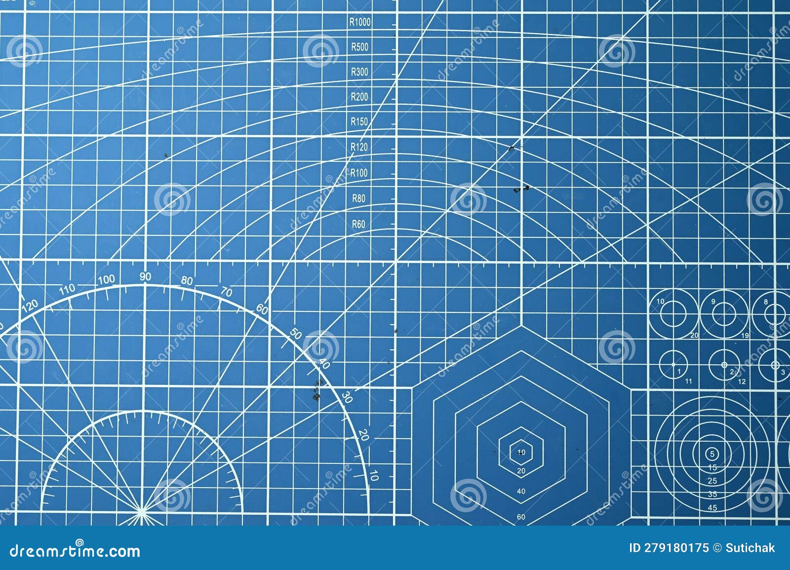 Blue Cutting Mat, Equipment in Office Stock Image - Image of gradient ...
