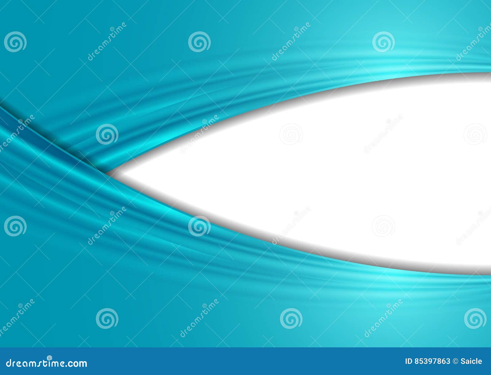 Blue Cyan Abstract Smooth Corporate Waves Background Stock Vector ...
