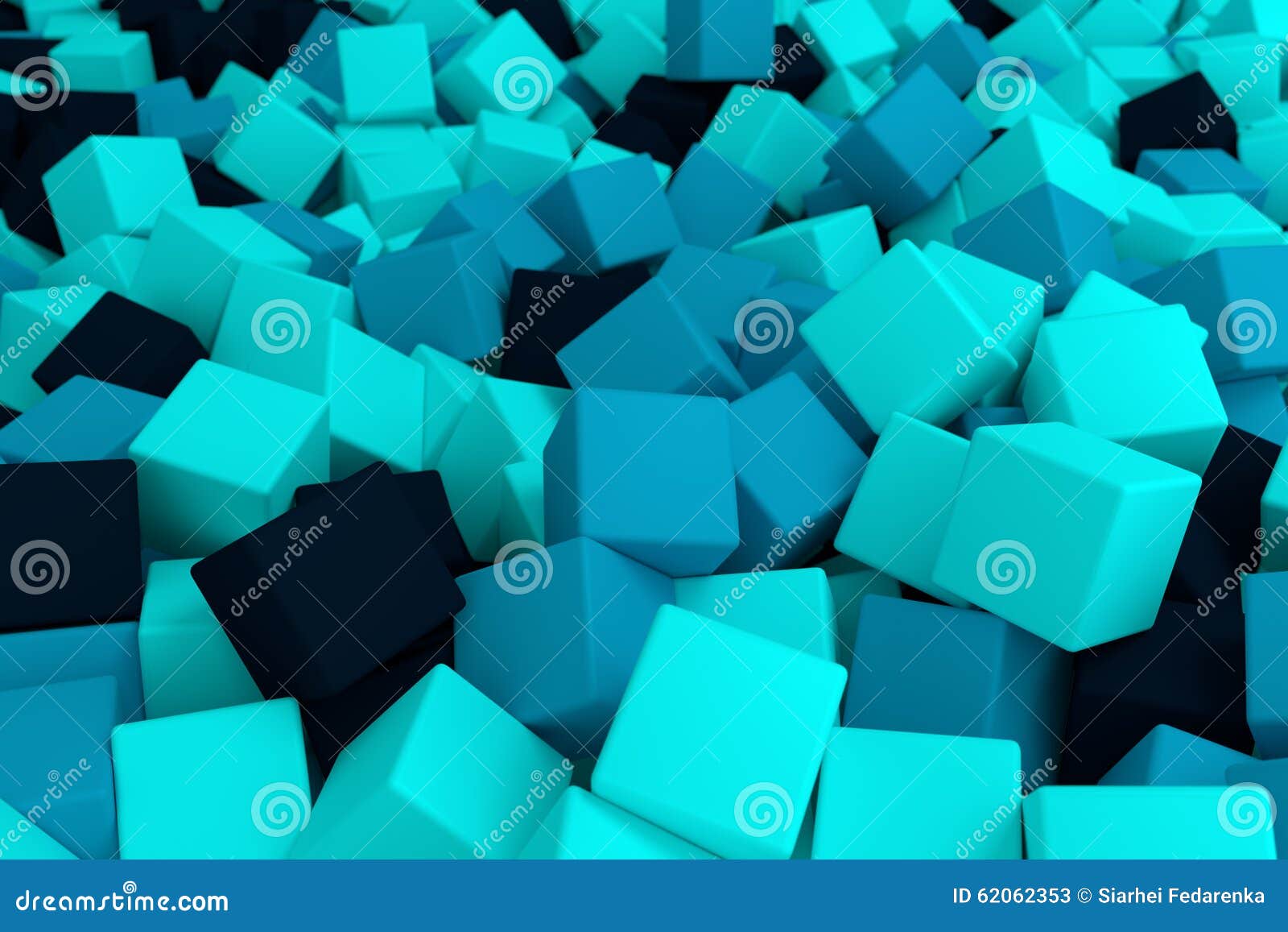 Blue cyan cubes stock illustration. Illustration of blue - 62062353