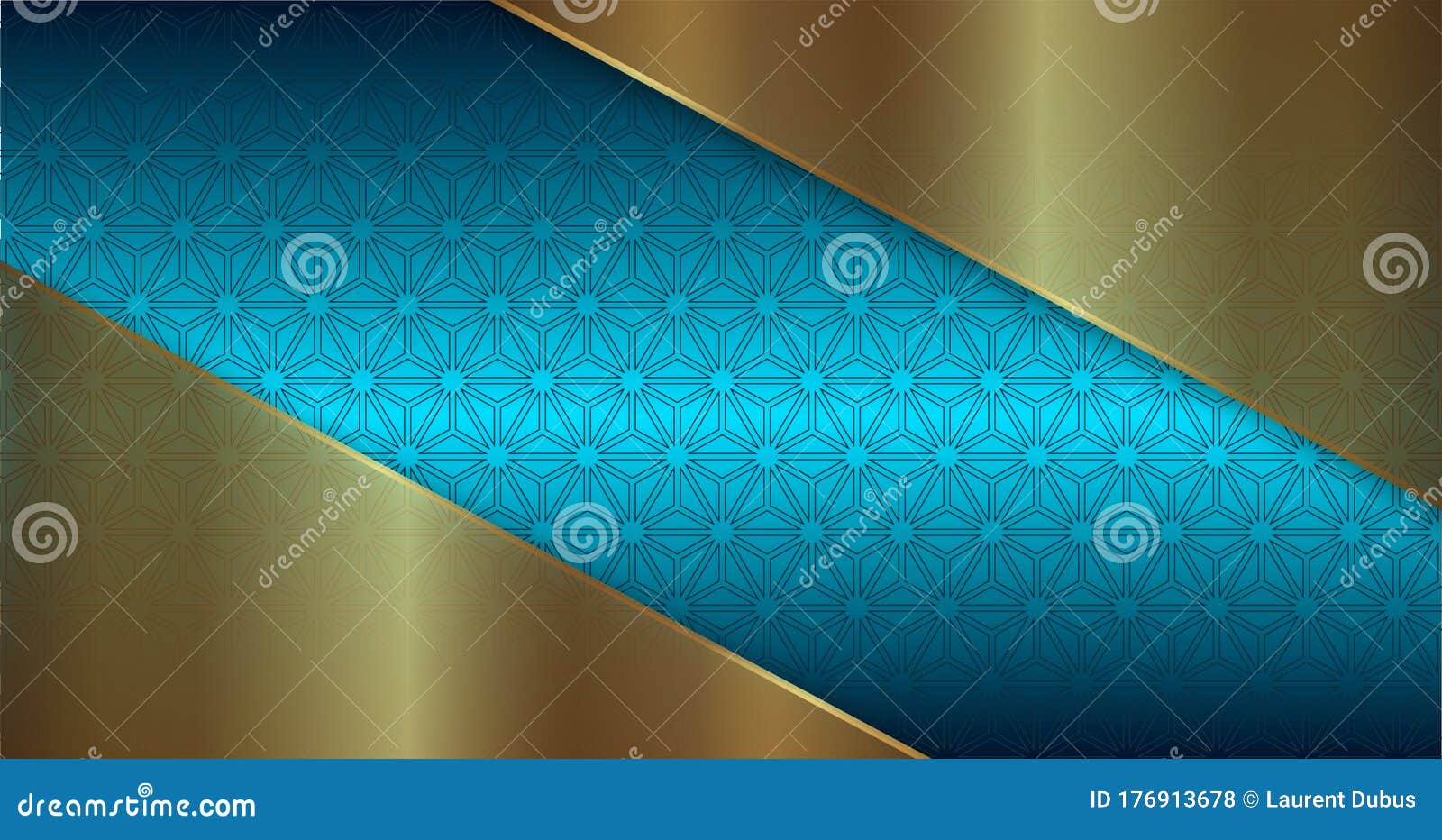 Abstract Blue,cyan and Gold Background with a Floral Texture in the ...