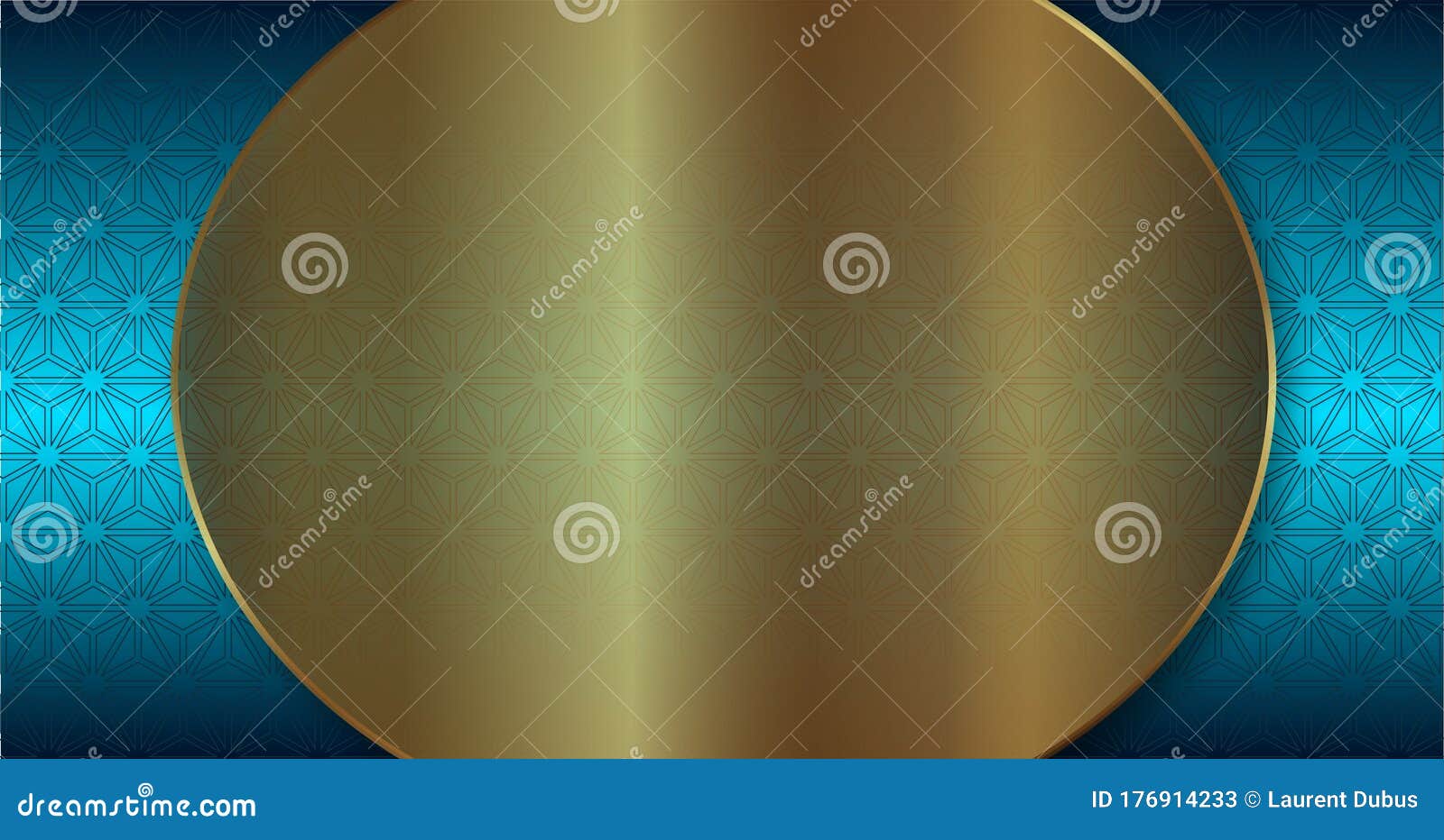 Abstract Blue,cyan and Gold Background with a Floral Texture in the ...
