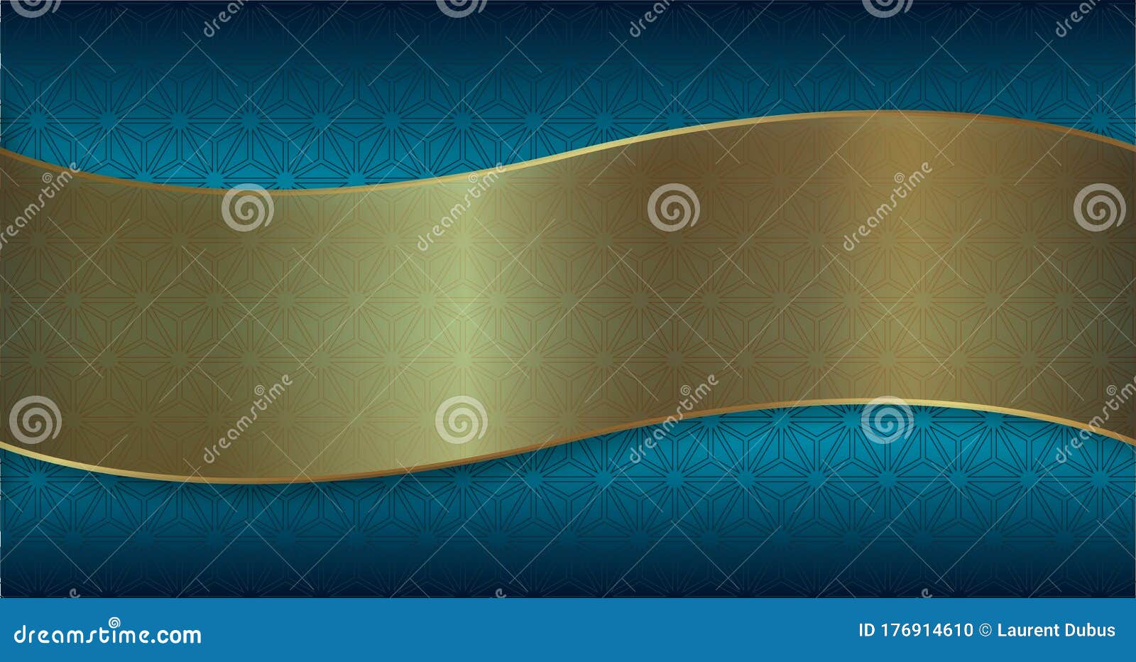 Abstract Blue,cyan and Gold Background with a Floral Texture in the ...