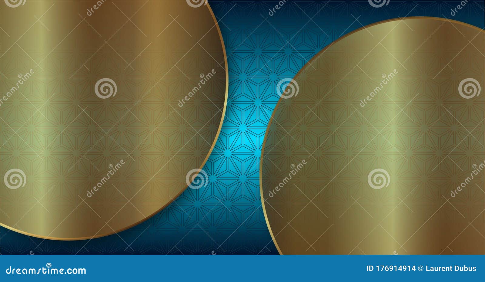Abstract Blue,cyan and Gold Background with a Floral Texture in the ...