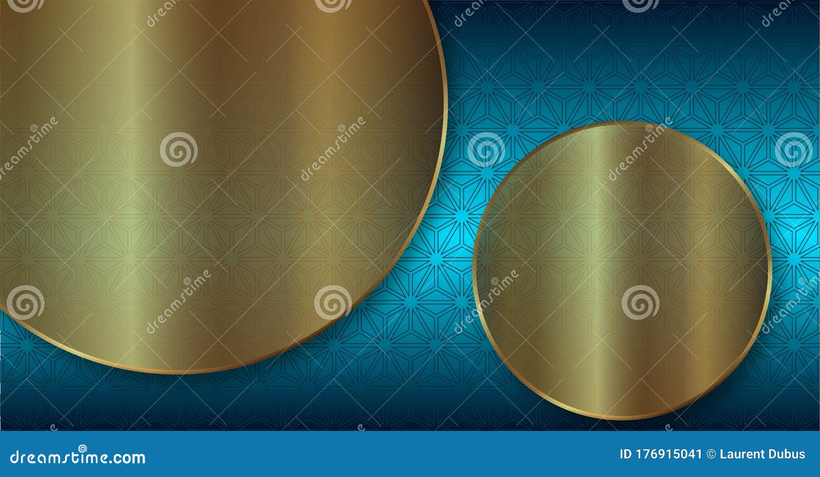 Abstract Blue,cyan and Gold Background with a Floral Texture in the ...