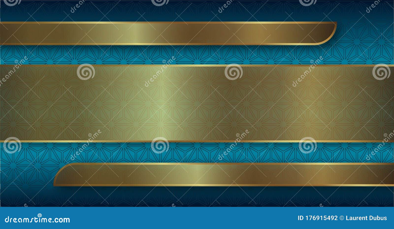 Abstract Blue,cyan and Gold Background with a Floral Texture in the ...