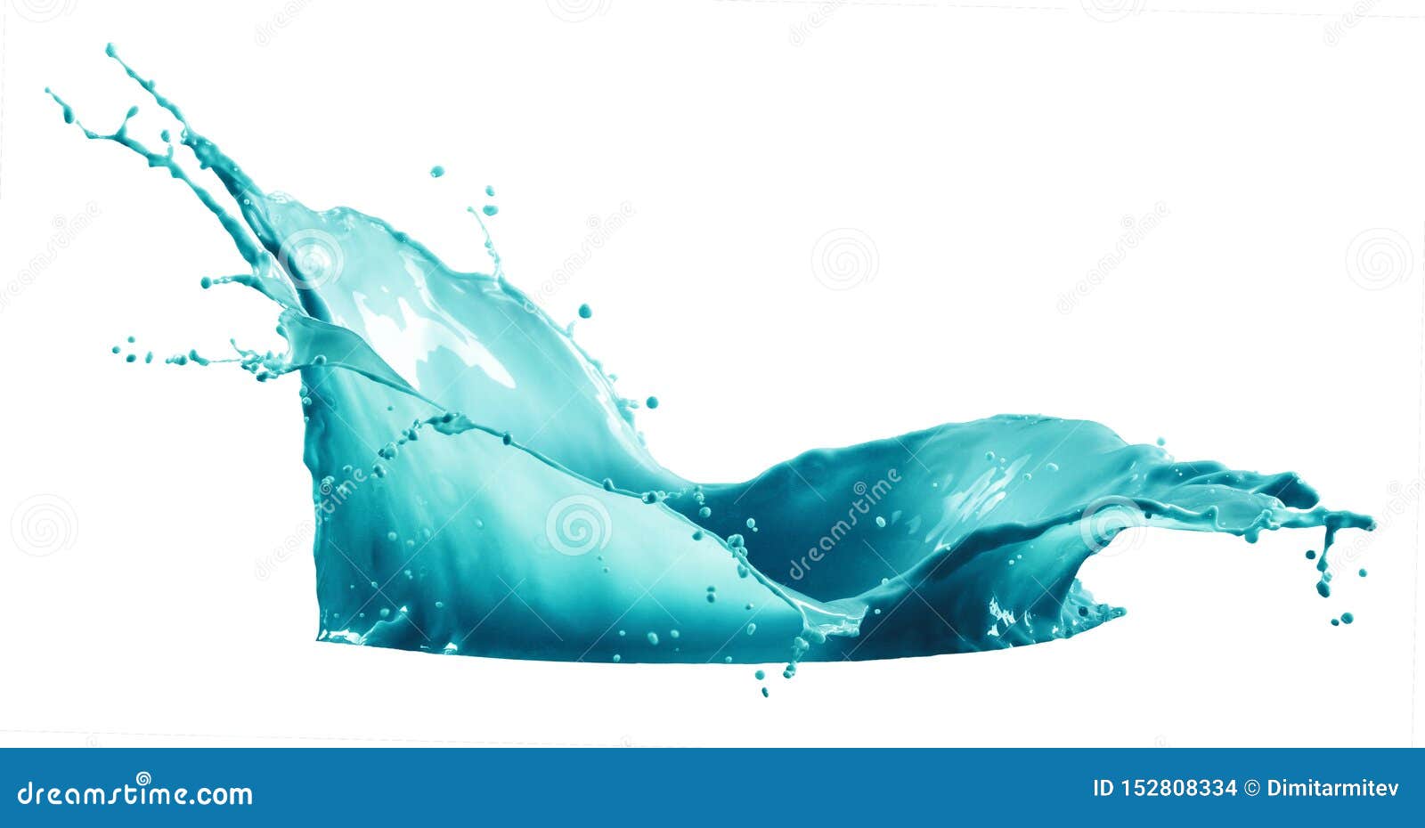 Blue-cyan Paint Splash Isolated on White Background Stock Photo - Image ...