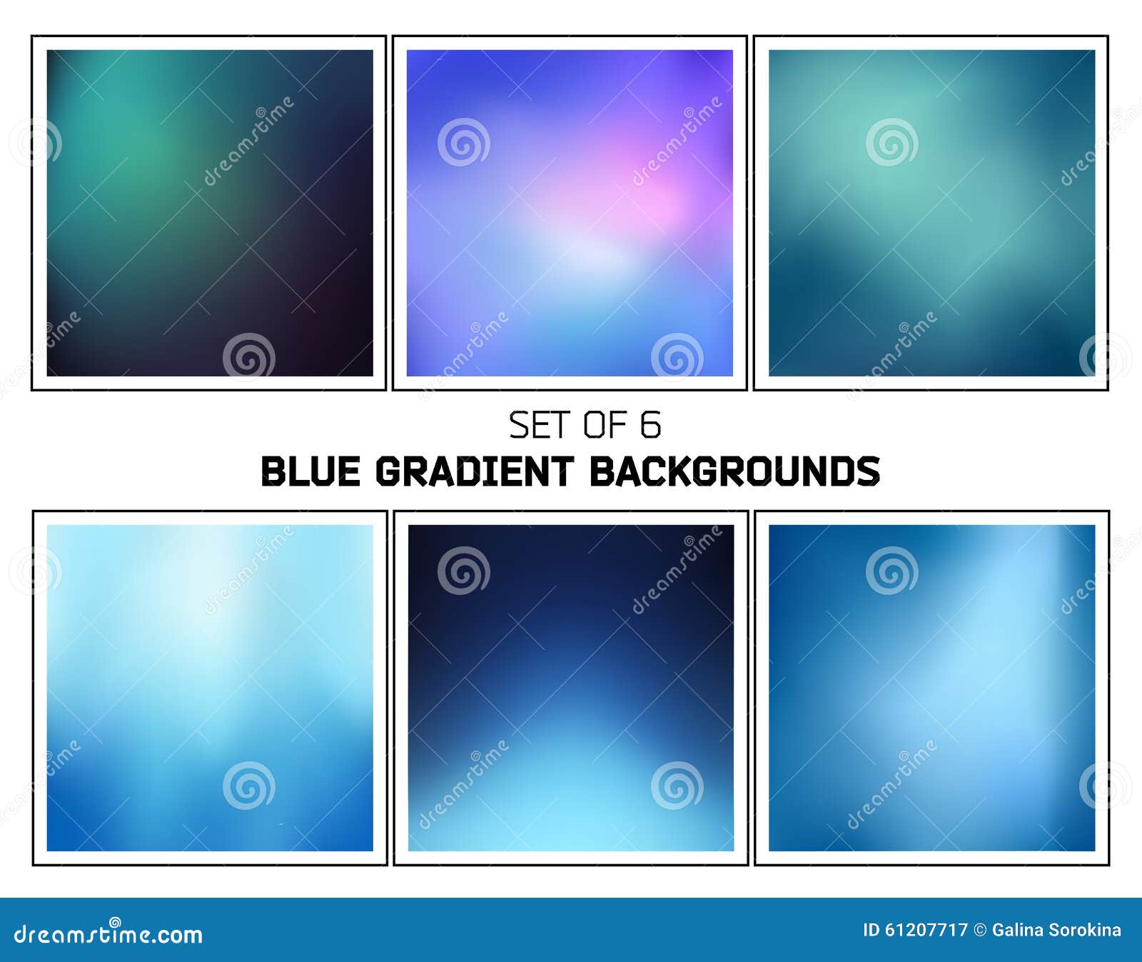 Blue and Cyan Smooth Blurred Gradients Vector Backgrounds Stock Vector ...