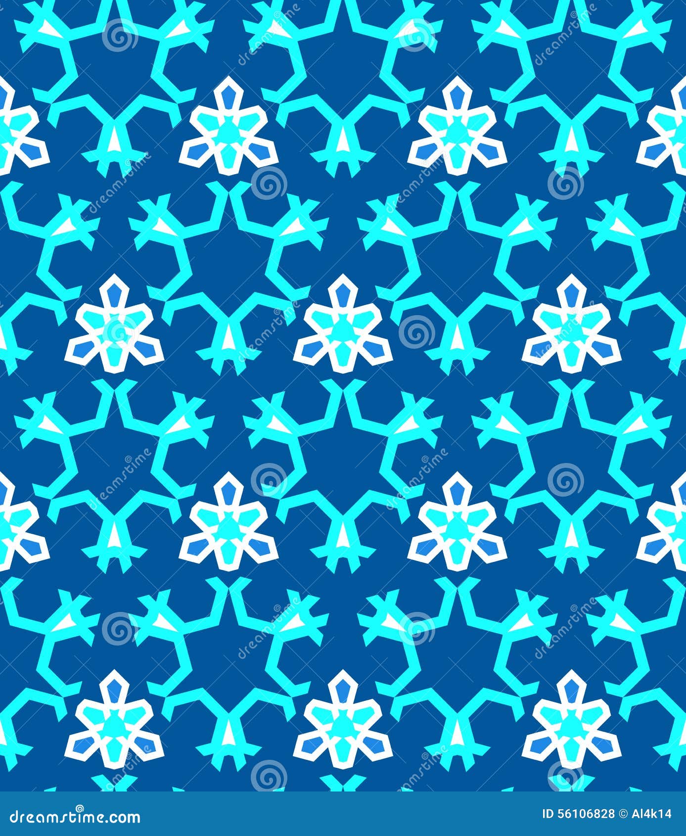 Blue Cyan White Color Abstract Geometric Seamless Pattern Stock Vector ...
