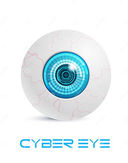 Blue cyber eye stock illustration. Illustration of scan - 49058538