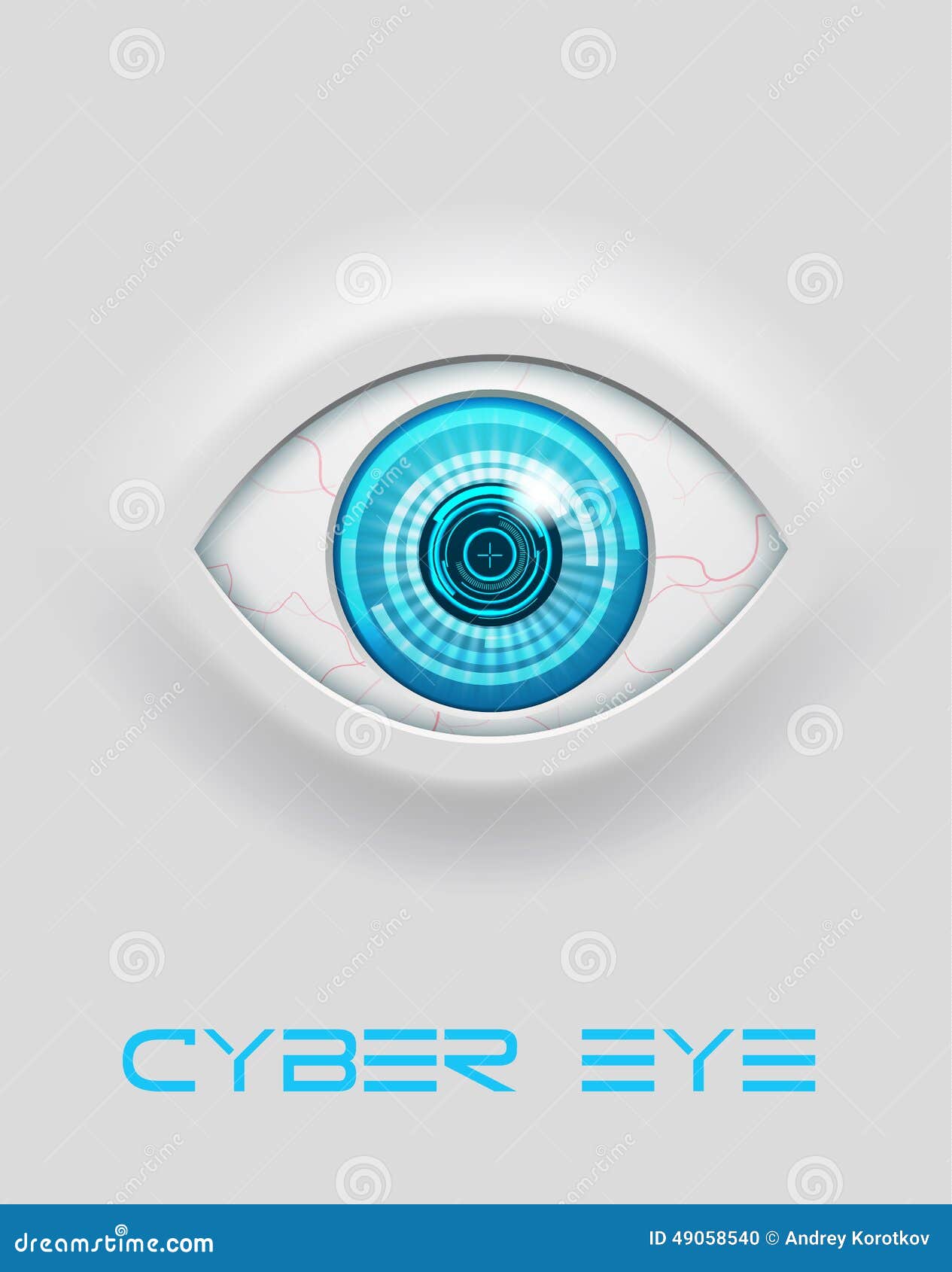 Blue cyber eye stock illustration. Illustration of interface - 49058540