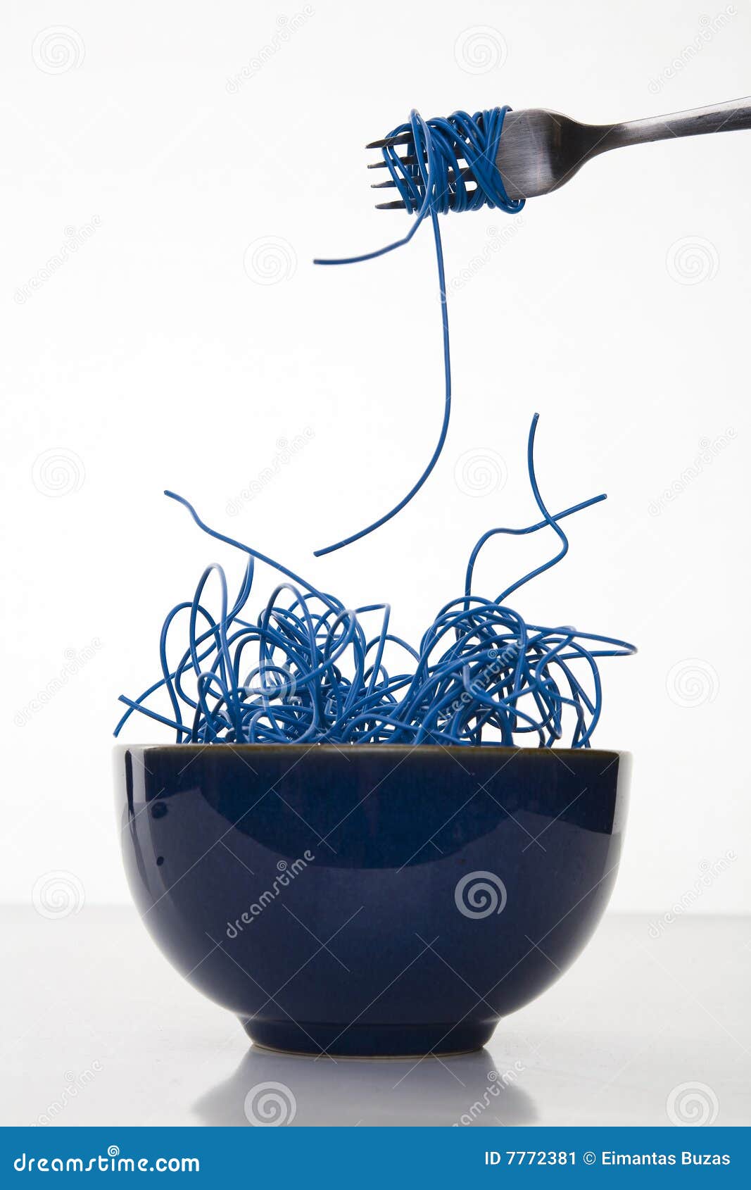 Blue Cyber Noodles stock image. Image of food, dish, exotic - 7772381