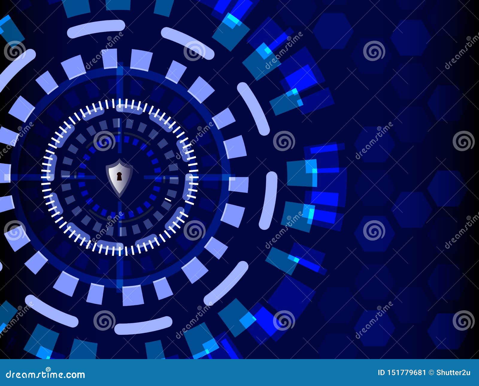 Blue Cyber Security with Shield Guard, Technology and Information ...