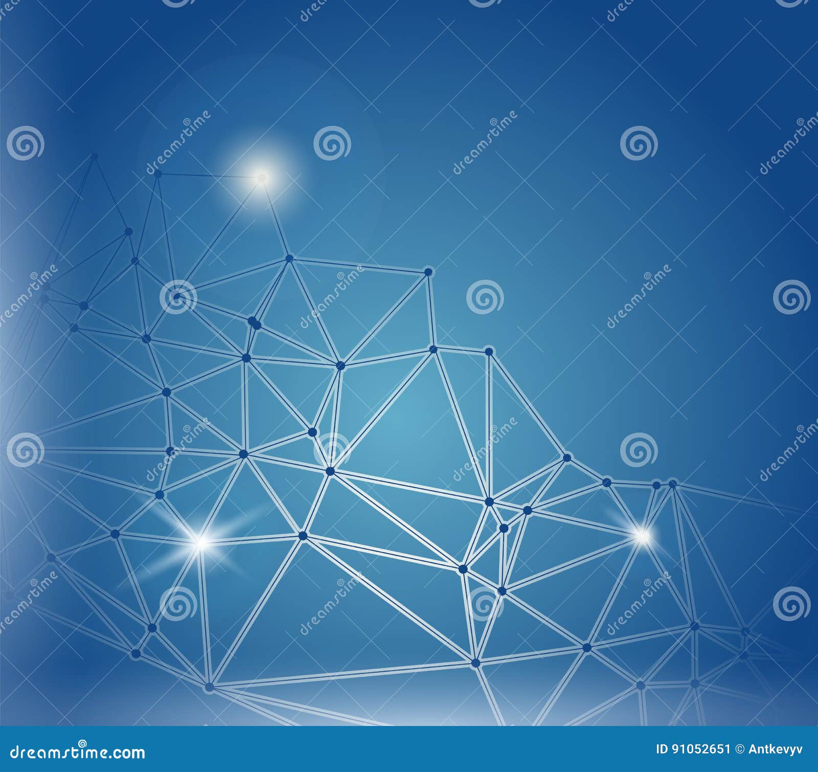 Blue Cyberspace Polygonal Vector Background Stock Vector - Illustration ...