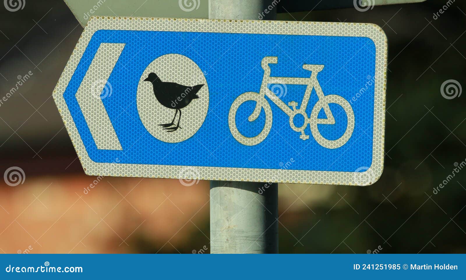 Blue cycle path sign stock image. Image of help, hazard - 241251985