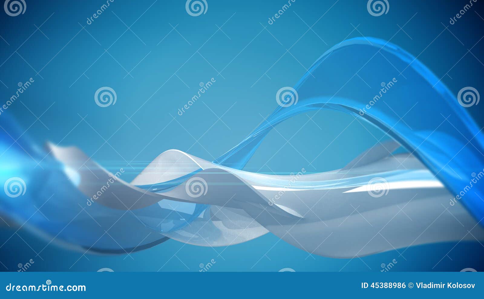 Blue 3d Abstract Wave Line. Stock Illustration - Illustration of ...