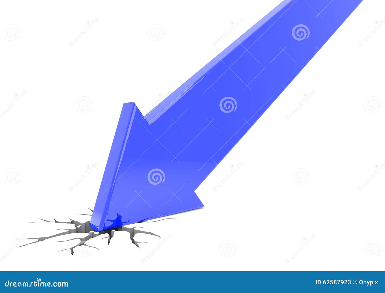 Blue 3d arrow crash stock illustration. Illustration of bankruptcy ...