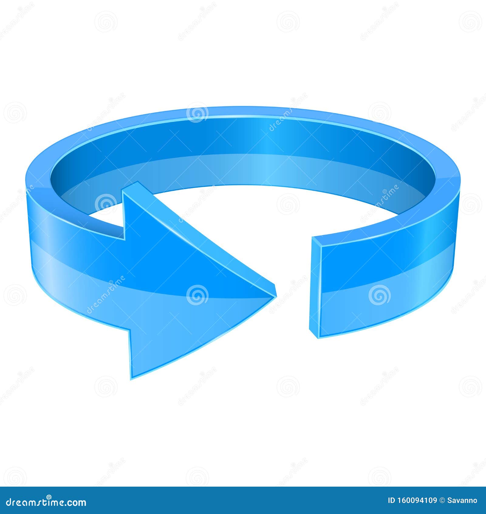 Blue 3d Arrow. Horizontal Circle Stock Vector - Illustration of arrow ...
